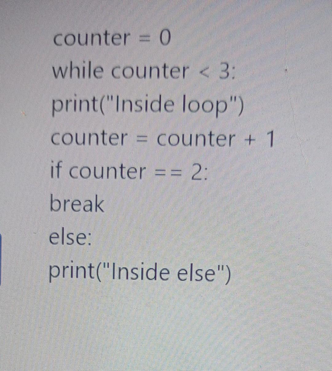 Solved counter =0 while counter