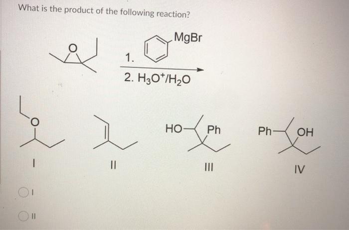 Solved What is the product of the following reaction? MgBr | Chegg.com