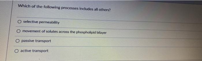 Solved Which of the following processes includes all others? | Chegg.com