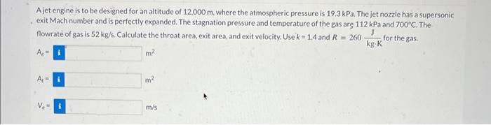 Solved A jet engine is to be designed for an altitude of | Chegg.com