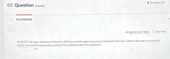 Solved At 20.0∘C, the vapor pressure of ethanol is 45.0 | Chegg.com