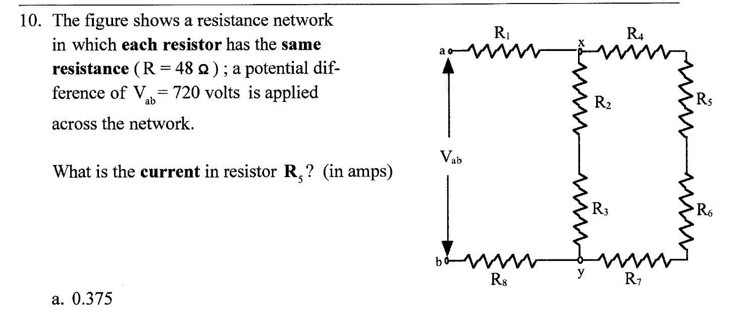 Solved The figure shows a resistance network in which each | Chegg.com