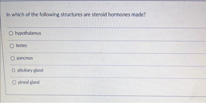 Solved In which of the following structures are steroid | Chegg.com