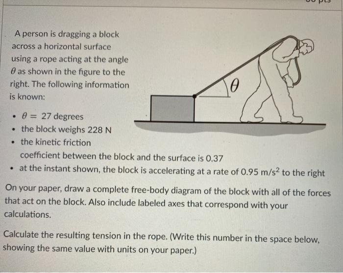 Solved A person is dragging a block across a horizontal | Chegg.com