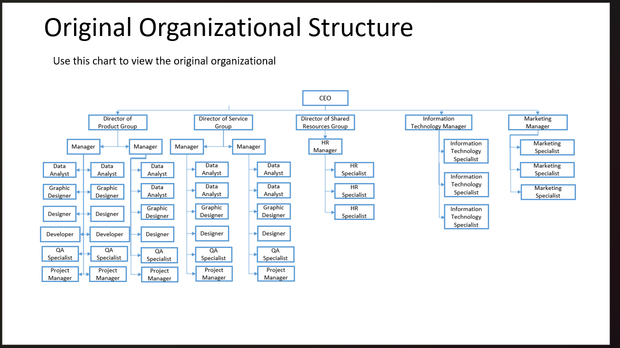 Solved Updated Organizational Structure Chart: Create an | Chegg.com