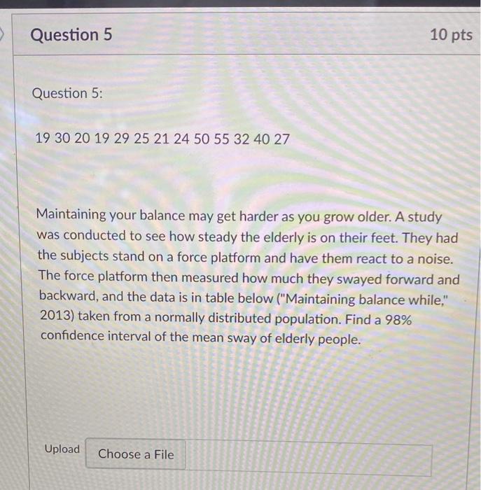 Solved Question 5 10 pts Question 5: 19 30 20 19 29 25 21 24 | Chegg.com Solved Question 5 10 pts Question 5: 19 30 20 19 29 25 21 24 | Chegg.com