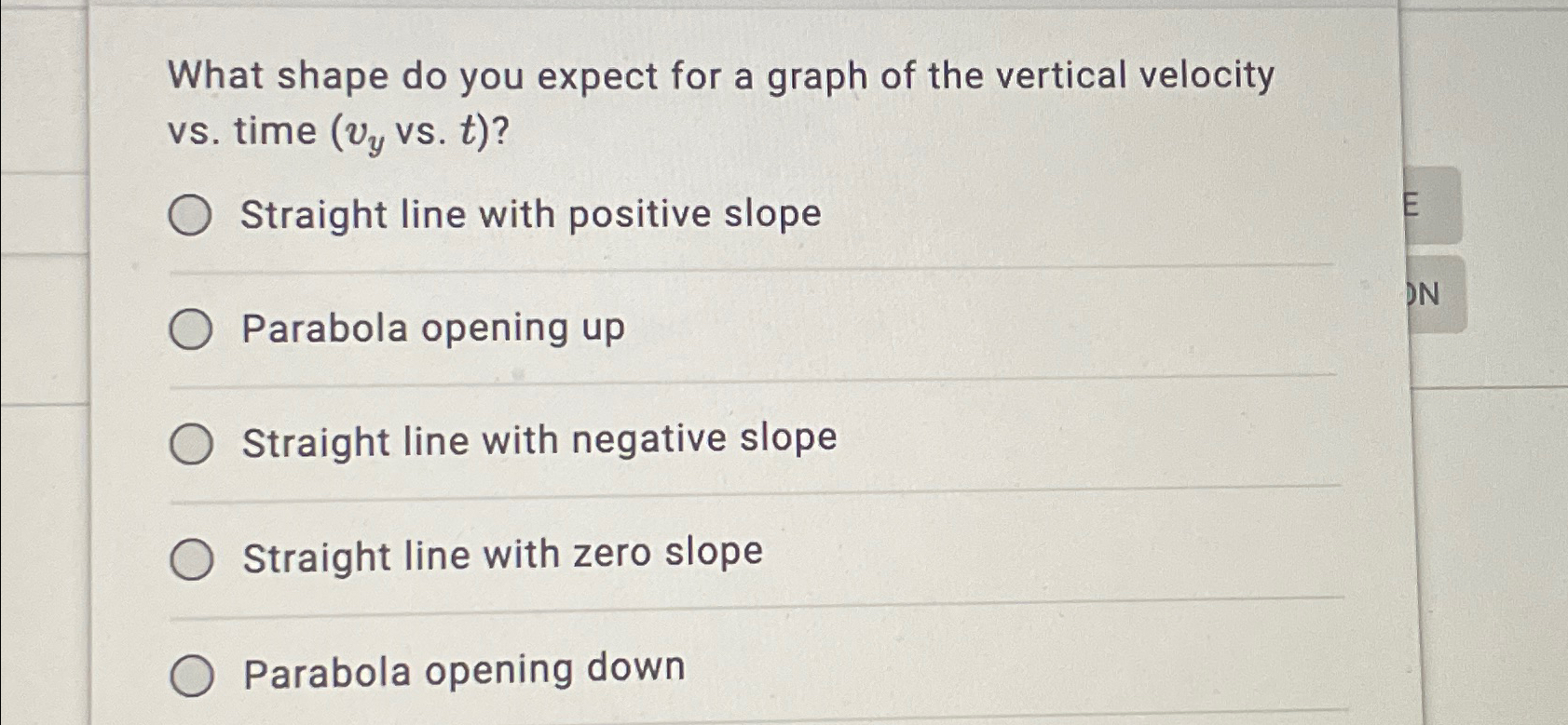 Solved What shape do you expect for a graph of the vertical | Chegg.com