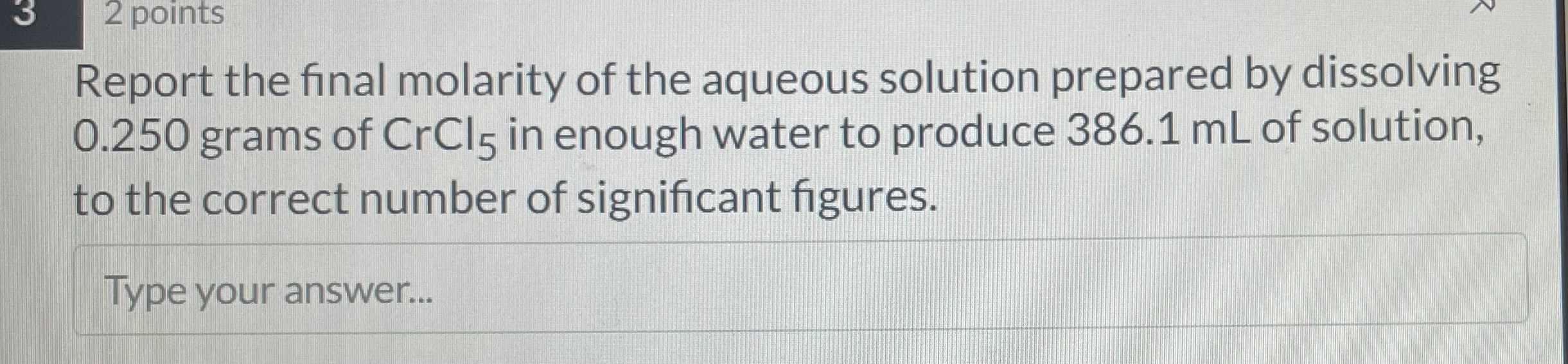 Solved Report the final molarity of the aqueous solution | Chegg.com