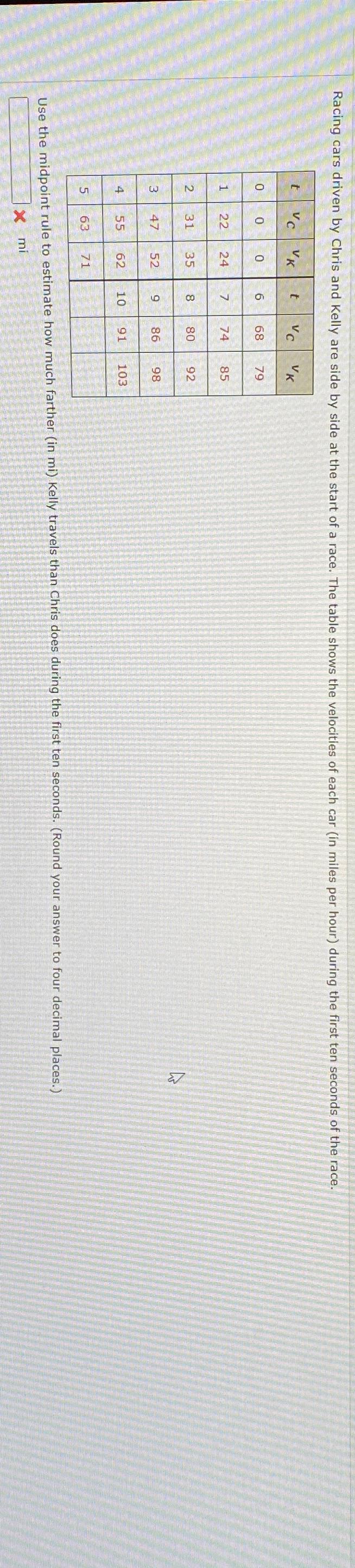 \table[[t,vC,vK,t,vC,vK | Chegg.com