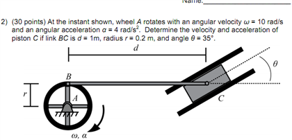 Solved At the instant shown, wheel A rotates with an angular | Chegg.com