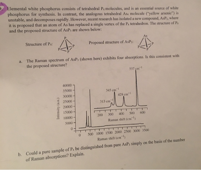 Solved . Elemental white phosphorus consists of tetrahedral | Chegg.com