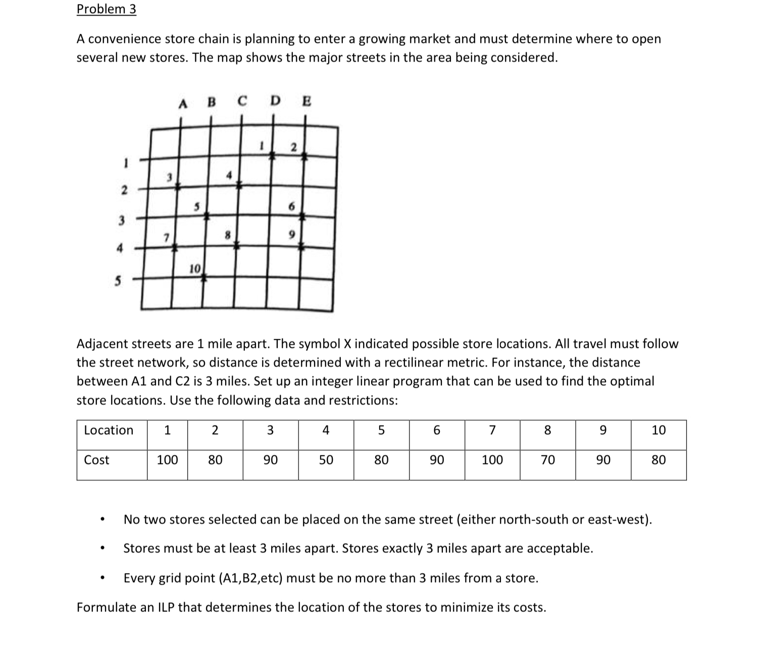 Solved Problem 3A convenience store chain is planning to | Chegg.com