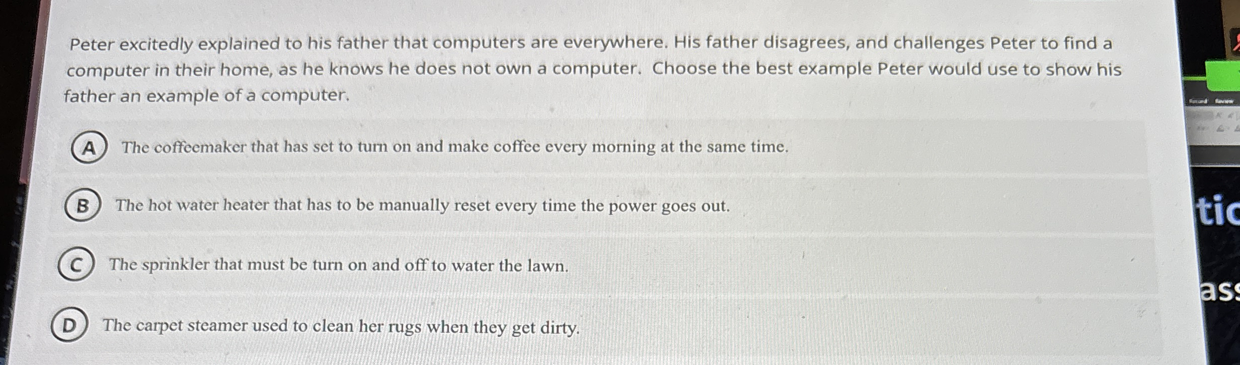 Solved Peter excitedly explained to his father that | Chegg.com