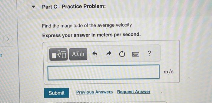 Solved Find the magnitude of the average velocity. Express | Chegg.com