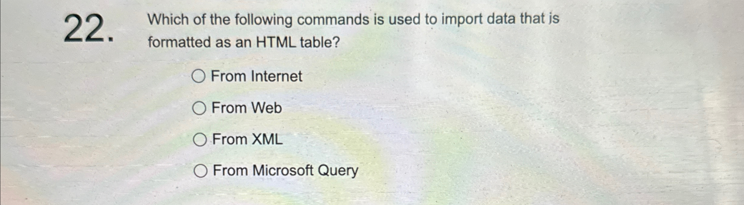 Solved Which of the following commands is used to import | Chegg.com
