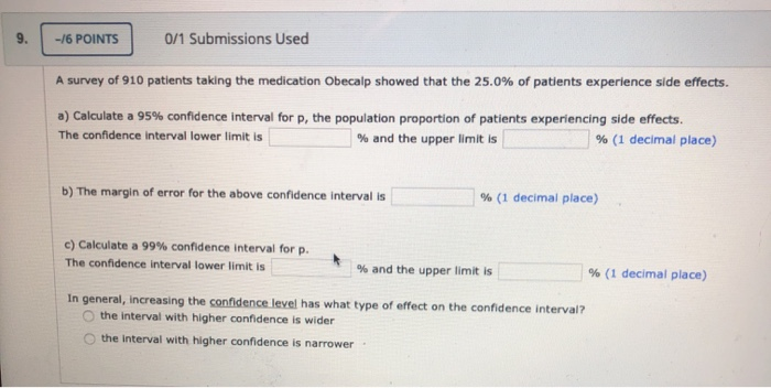 Solved -16 POINTS 0/1 Submissions Used A survey of 910 | Chegg.com