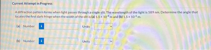 Solved A Diffraction Pattern Forms When Light Passes Through 0049