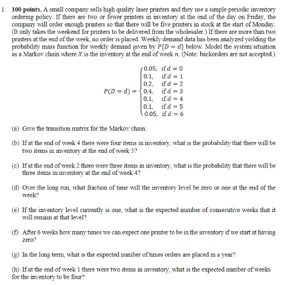 Solved Please answer Question b-h100 ﻿points. A small | Chegg.com
