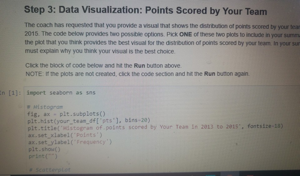Project One: Data Visualization, Descriptive | Chegg.com