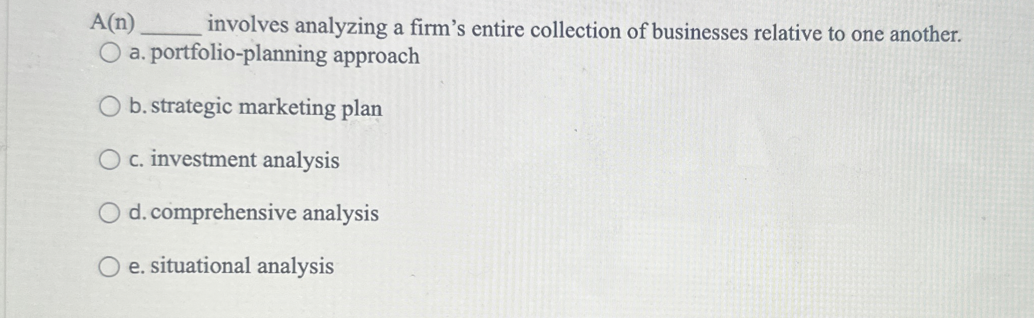 Solved A(n)involves analyzing a firm's entire collection of | Chegg.com