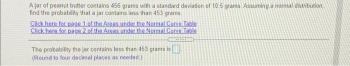 Solved Ajar of peanut butter contains 456 grams with a | Chegg.com