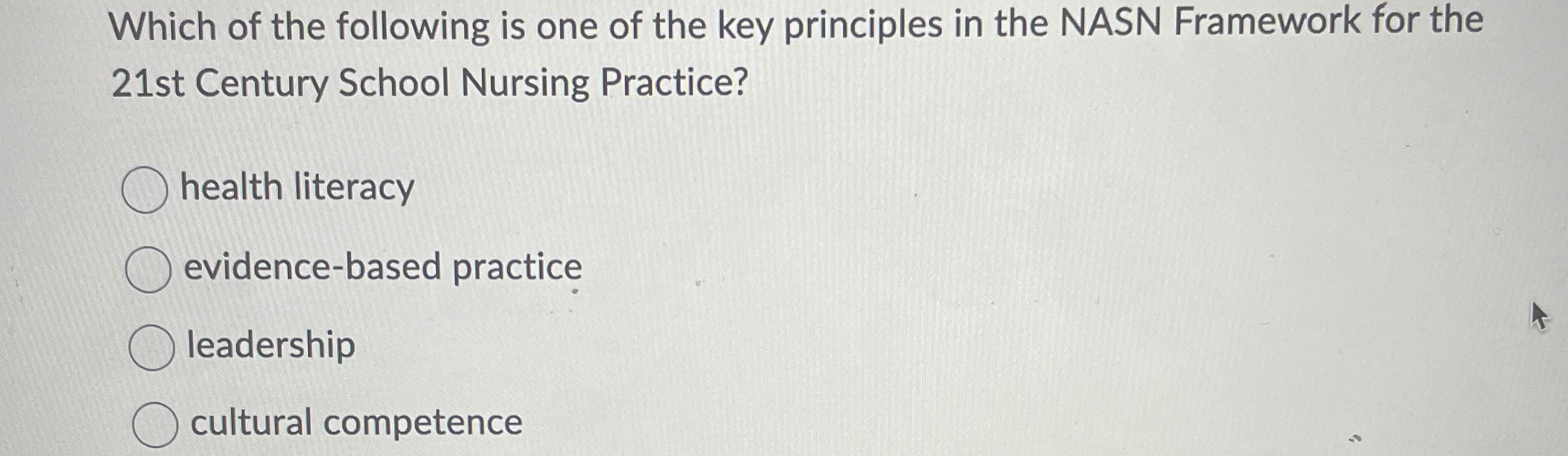 Solved Which of the following is one of the key principles | Chegg.com
