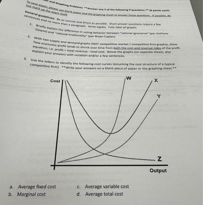 Solved and Graphing Problems * Answer any 5 of the following | Chegg.com