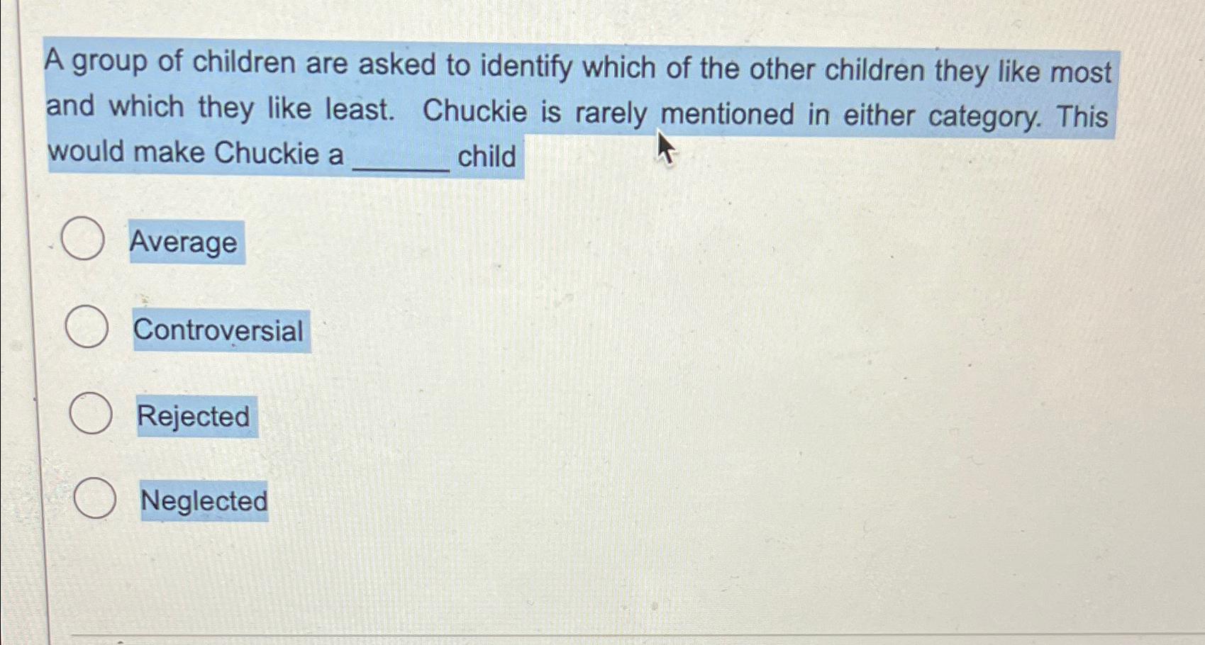 Solved A group of children are asked to identify which of | Chegg.com