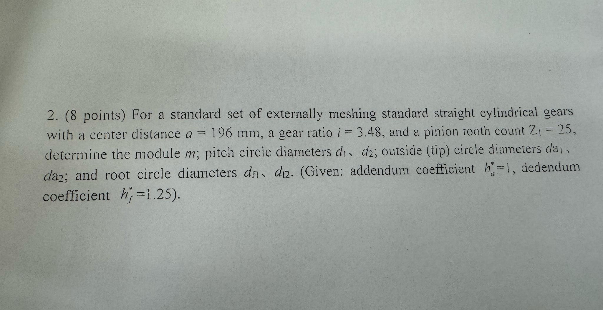 Solved ( 8 ﻿points) ﻿For a standard set of externally | Chegg.com