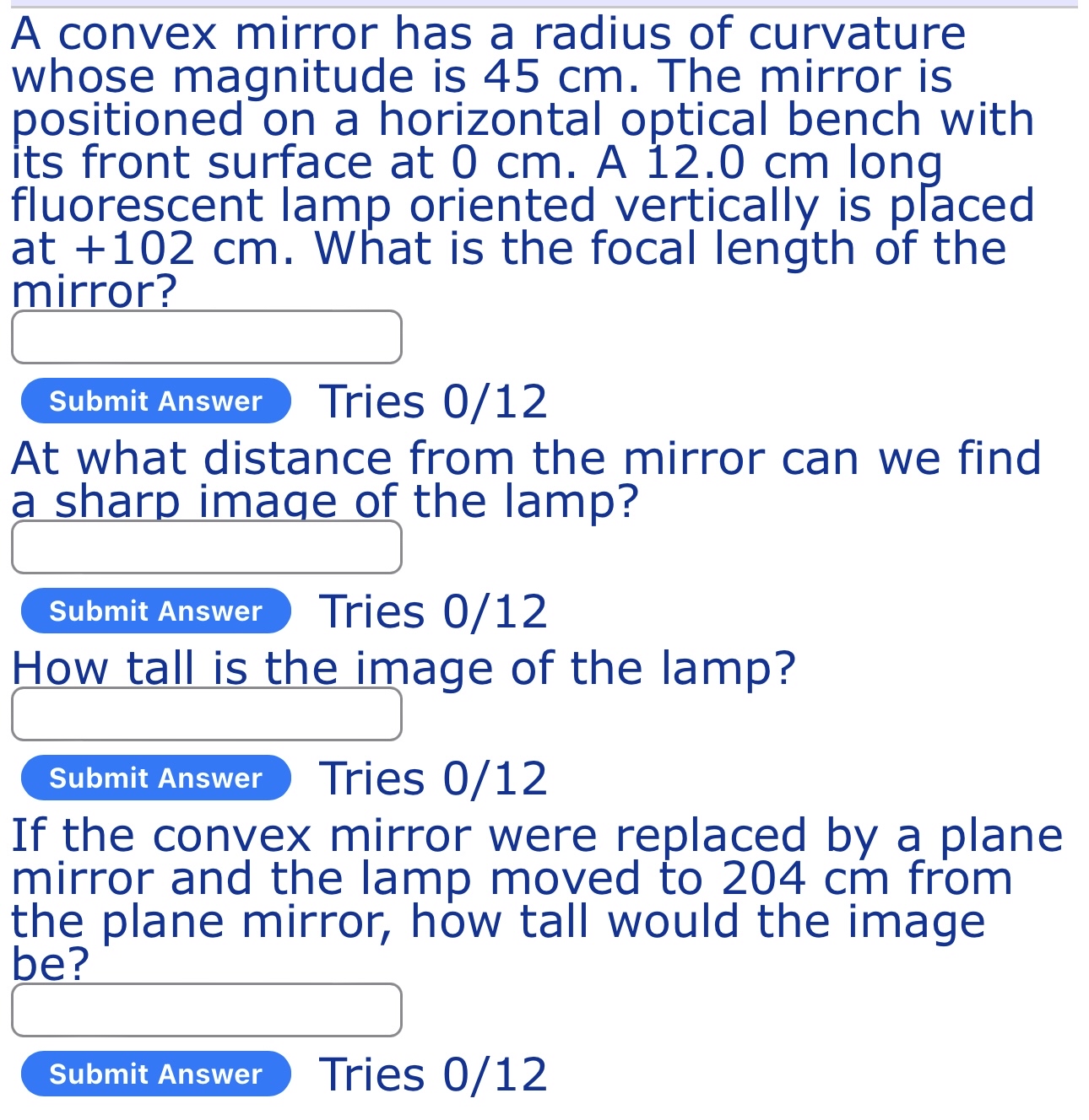 Solved A convex mirror has a radius of curvature whose | Chegg.com