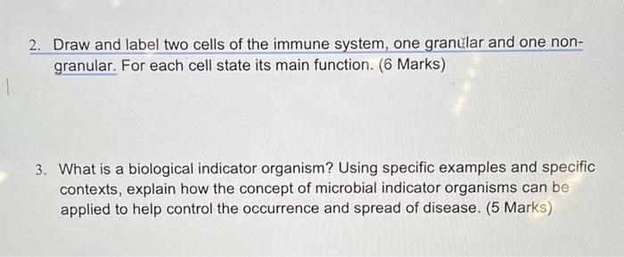 2. Draw and label two cells of the immune system, one | Chegg.com