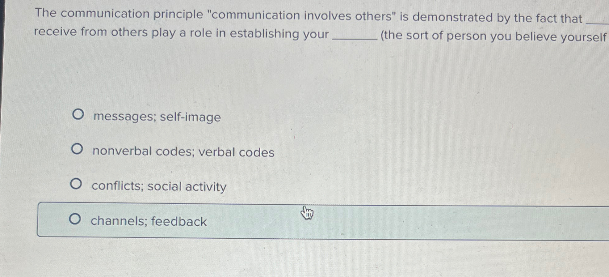 Solved The communication principle "communication involves | Chegg.com