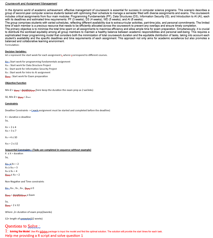 Solved Help me solve the Question 1Please provide me with | Chegg.com