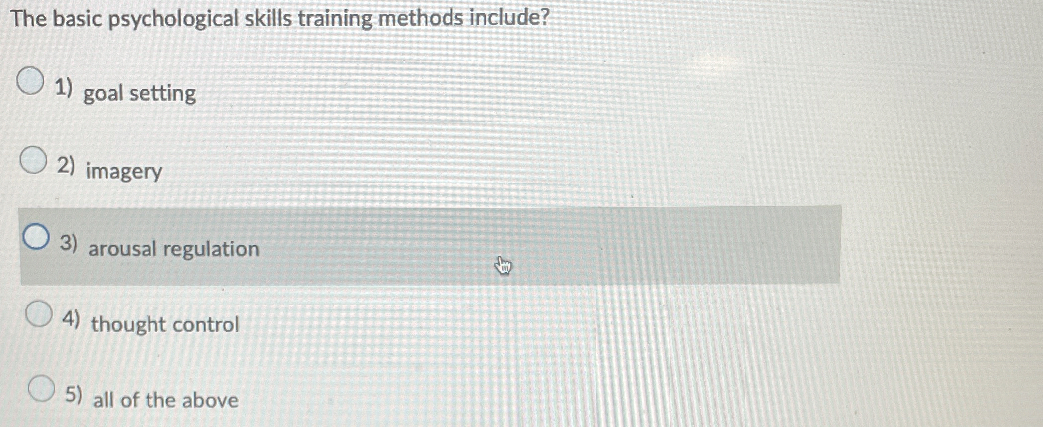Solved The basic psychological skills training methods | Chegg.com