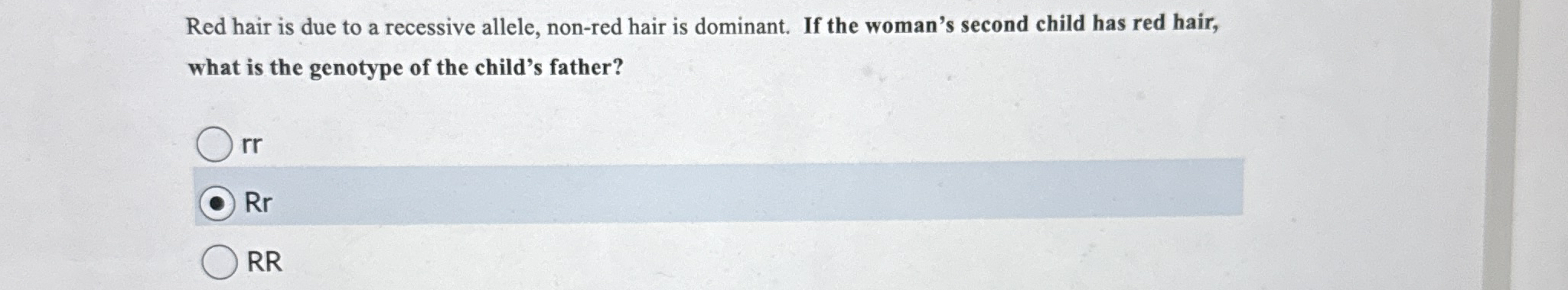 Solved Red hair is due to a recessive allele, non-red hair | Chegg.com