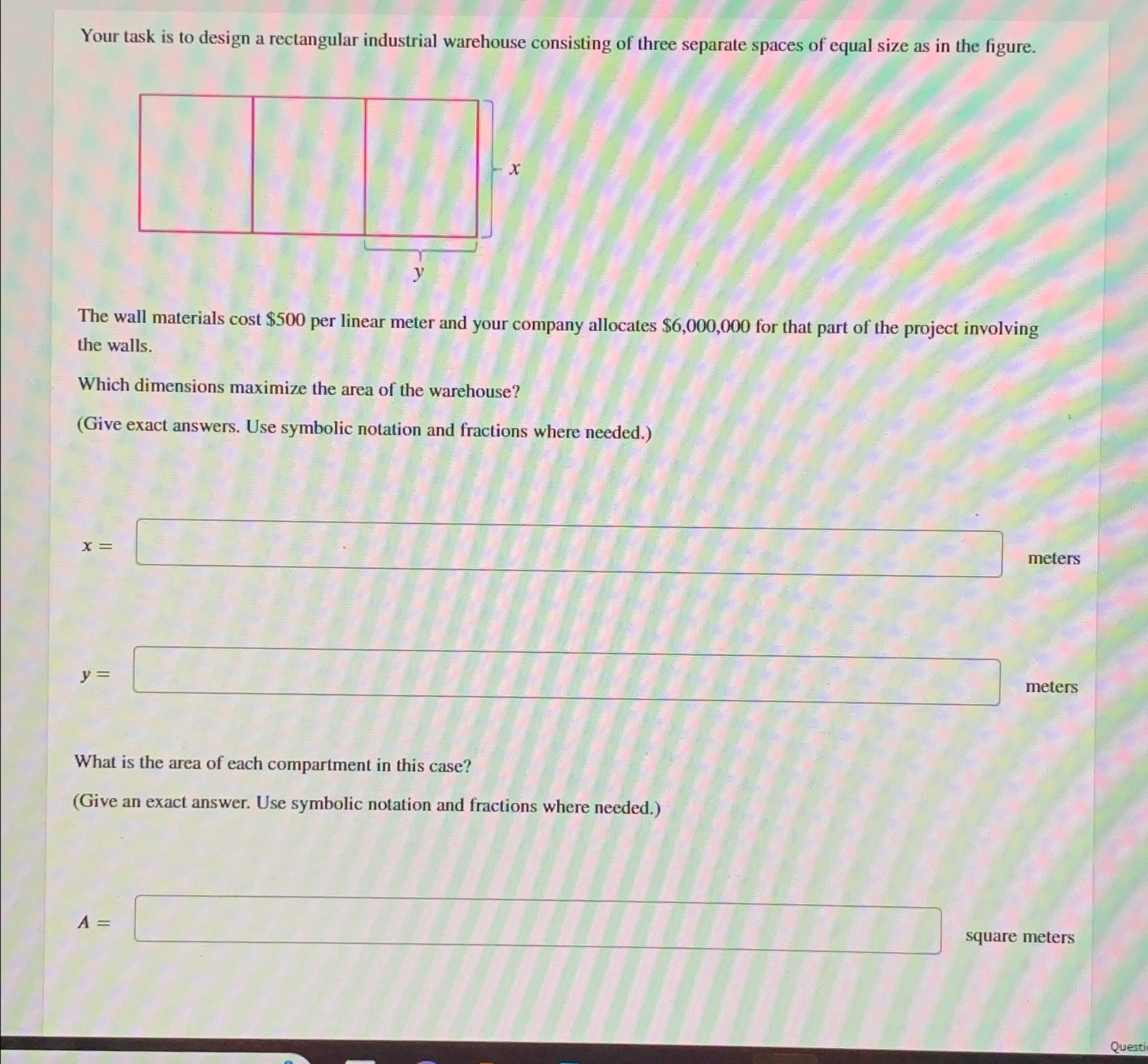 Solved Your task is to design a rectangular industrial | Chegg.com