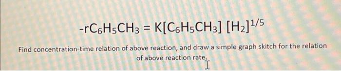 Solved --C6H5CH3 = K[C6H5CH3] [H2]1/5 = Find | Chegg.com