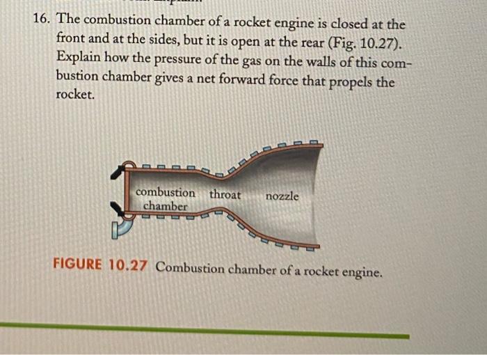 16. The combustion chamber of a rocket engine is | Chegg.com