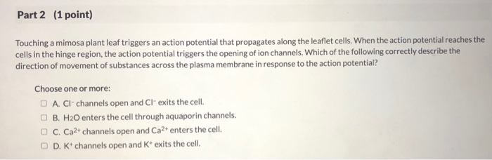 Solved Part 1 (1 point) Ca2+ channel blockers bind to Ca2+ | Chegg.com