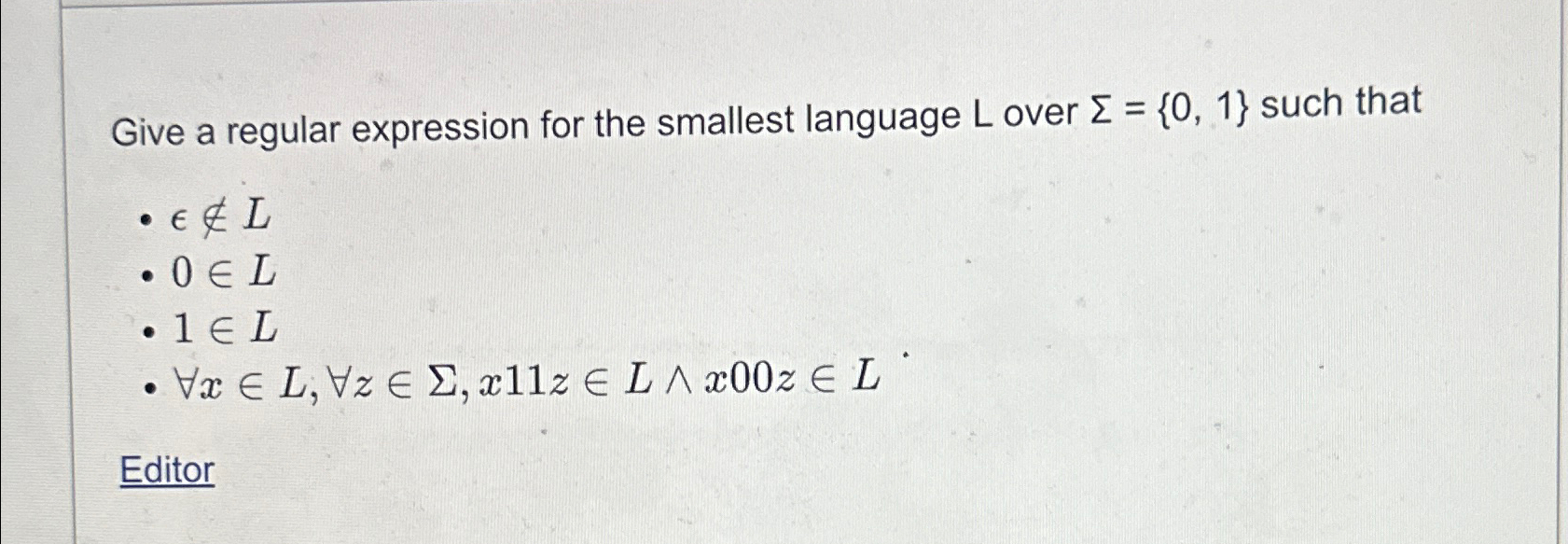 Solved Give a regular expression for the smallest language L | Chegg.com