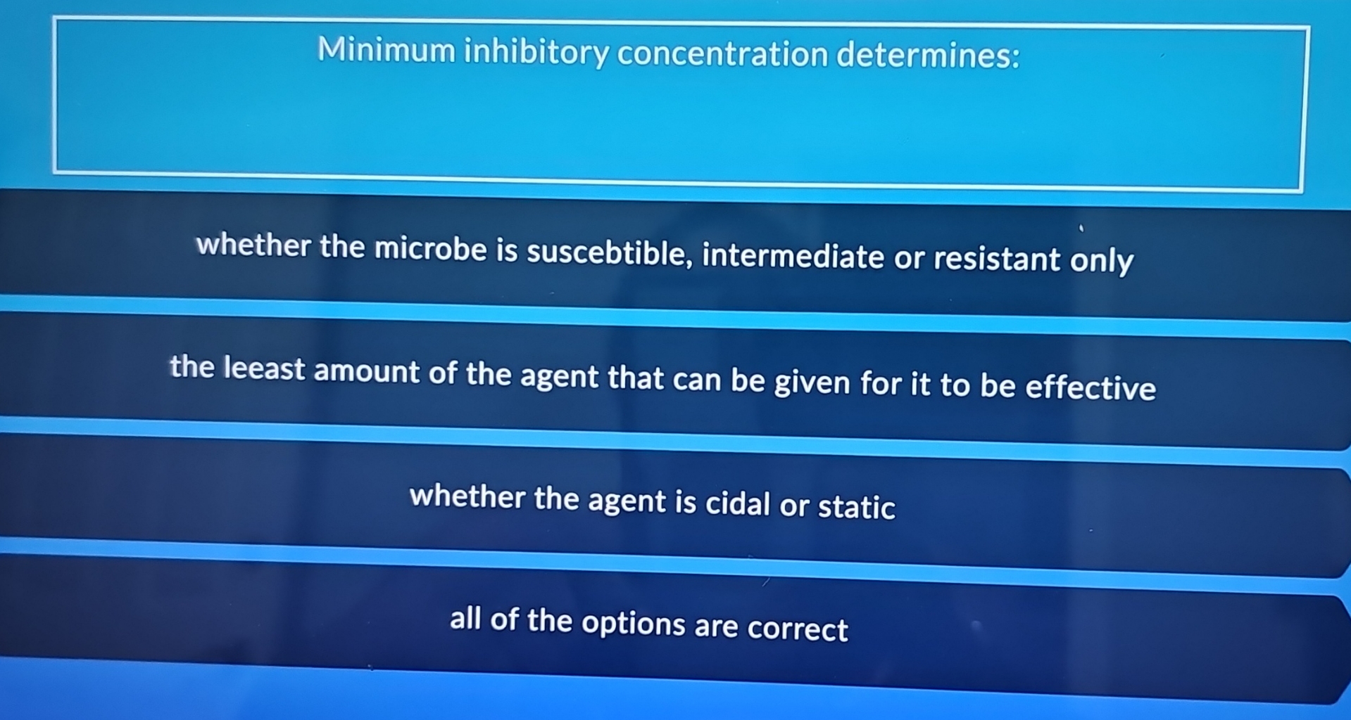 Solved Minimum inhibitory concentration determines:whether | Chegg.com