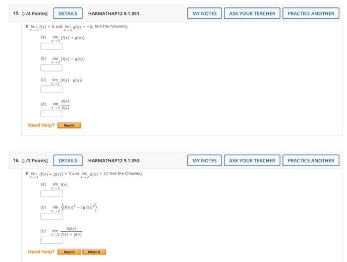 Solved If limx→3f(x)=5 and limx→3g(x)=−2, find the | Chegg.com