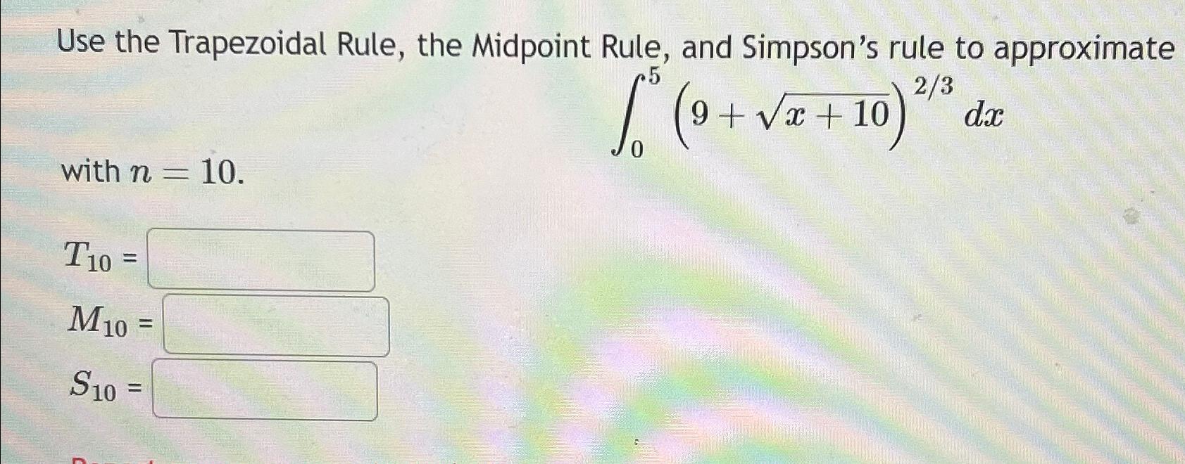 Solved Use the Trapezoidal Rule, the Midpoint Rule, and | Chegg.com