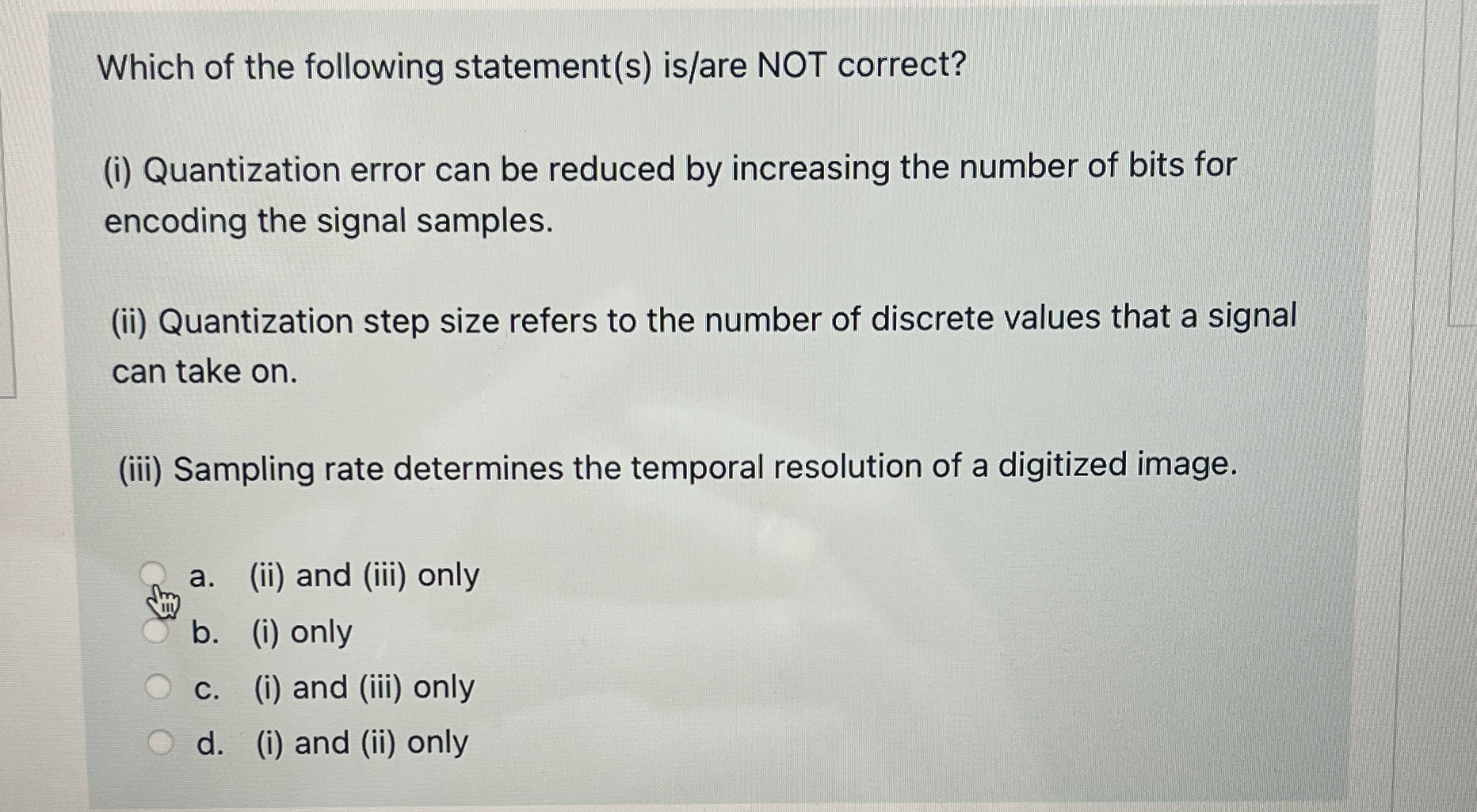 Solved Which of the following statement(s) ﻿is/are NOT | Chegg.com