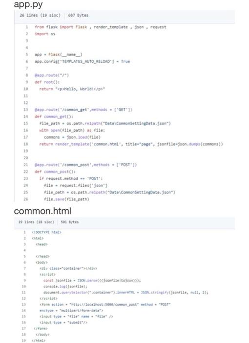 Solved 26 lines (19 sloc) 687 Bytes 1 from flask import | Chegg.com
