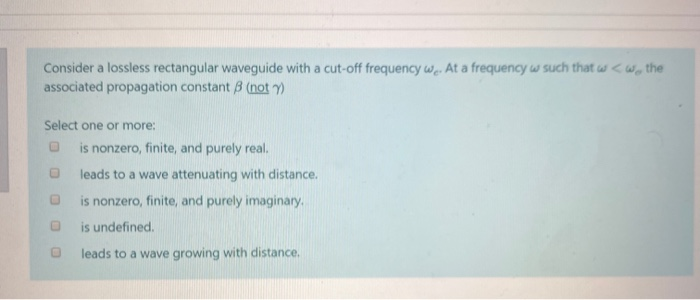 Solved Consider a lossless rectangular waveguide with a | Chegg.com