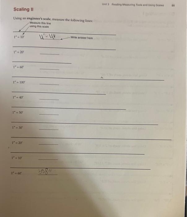 Solved Scaling II Using an engineer's scale, measure the | Chegg.com