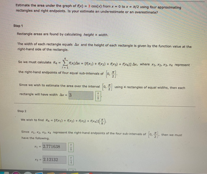 Solved Estimate the area under the graph of f(x) = 3 cos(x) | Chegg.com