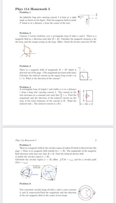 Solved Problen 1 An infinitely bohs wire natying curfrut f | Chegg.com