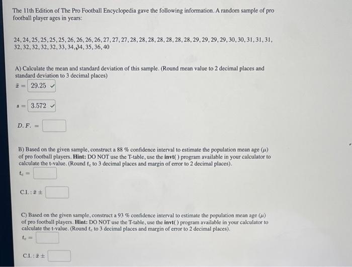 Solved The 11th Edition of The Pro Football Encyclopedia | Chegg.com